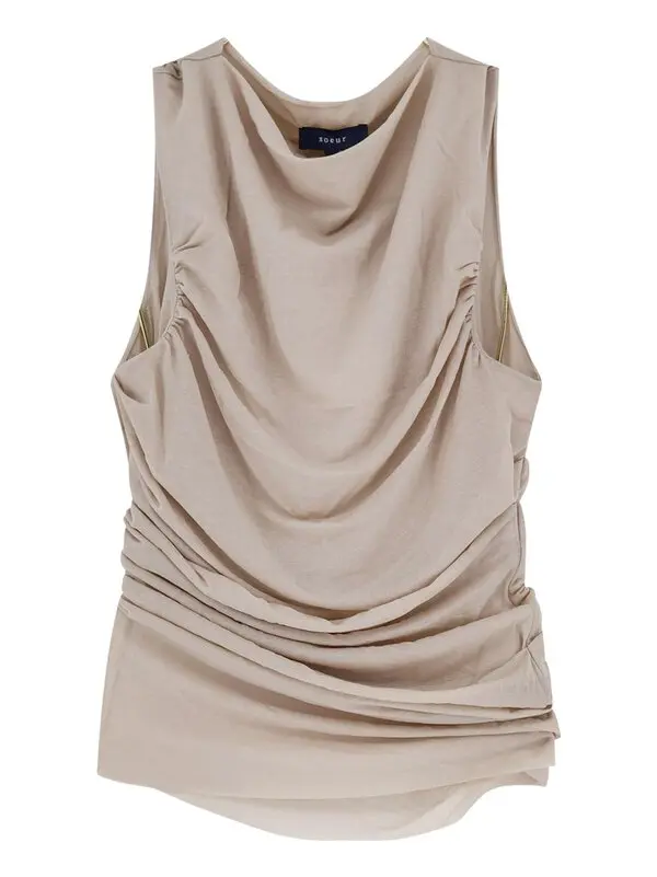 Soeur Irina Ruched Sleeveless Top - Nude