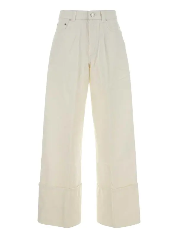 Givenchy Cuffed Wide-leg Jeans - Off White