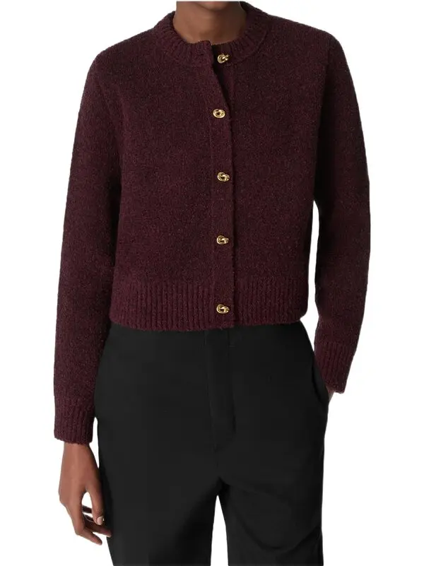Bottega Veneta Wool Bouclé Cardigan - Mixed Ox-red