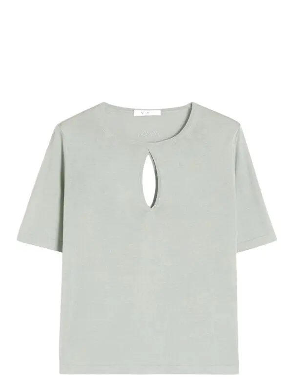 Max Mara Fine-knit T-shirt With Cutout Detail - White