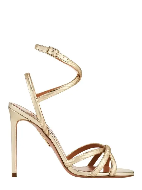 AQUAZZURA Heatwave Strappy Stiletto Sandals - Golden