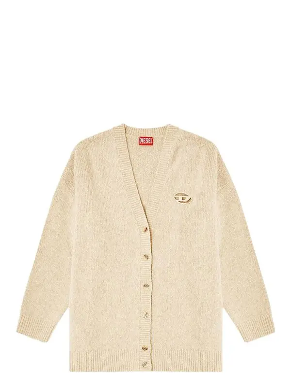 DIESEL® M-areela Cardigan With Embroidered Cut-out - Beige