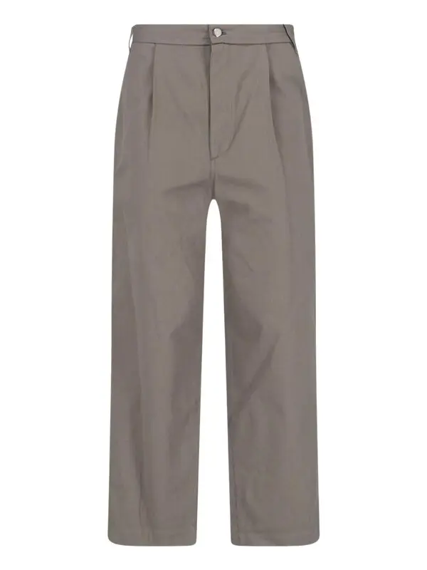 LOW CLASSIC Pleated Straight-leg Pants - Taupe