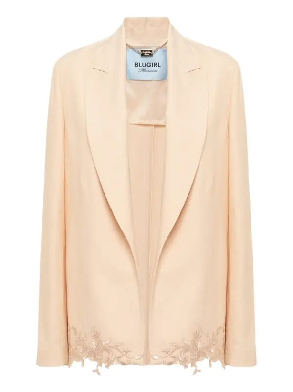 BLUGIRL Lace Detail Long-sleeved Suit Jacket - Nude