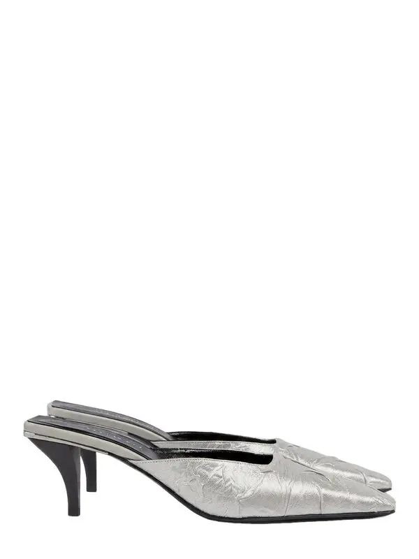 Gucci Metallic Mules - Metallic Silver