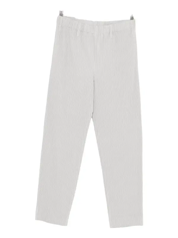 Issey Miyake Homme Plissé Pleated Straight Leg Trousers - White