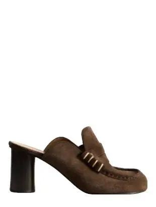J.W.ANDERSON Heeled Loafer Mule Sandals - Chocolate Brown