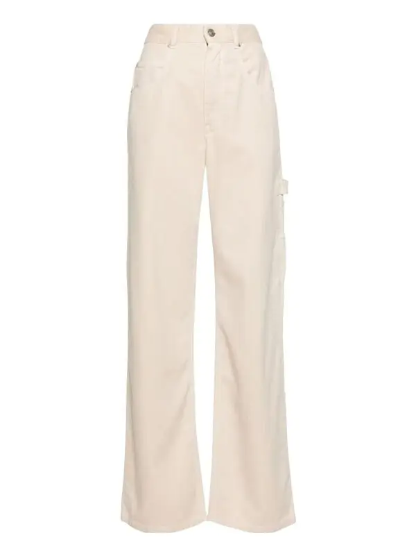 Isabel Marant Étoile Bymara Logo Patch Wide-leg Jeans - Nude