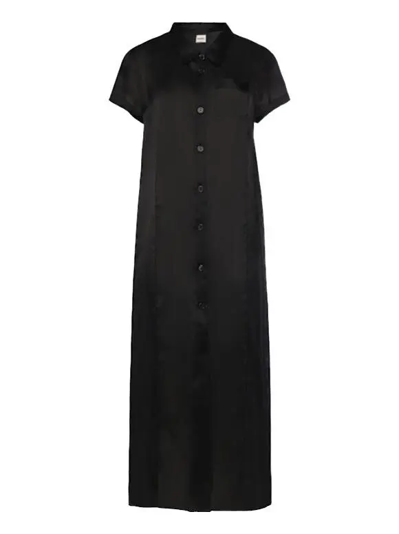 Khaite Effy Silk Blend Organza Long Dress - Black