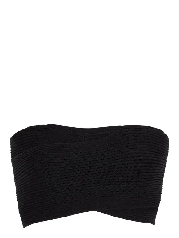 Balmain Tube-knit Bra Top With Zipper Detail - Black