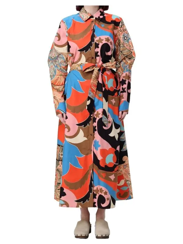 Etro Paisley-print Belted Shirt Dress - Multicolor