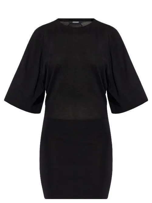 Jacquemus Short Sleeve Mini Dress - Black