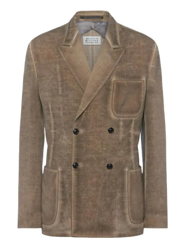 MAISON MARGIELA Double-breasted Vintage Effect Blazer - Camel