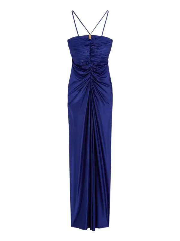 Max Mara Ruched Square-neck Maxi Dress - Cornflower Blue