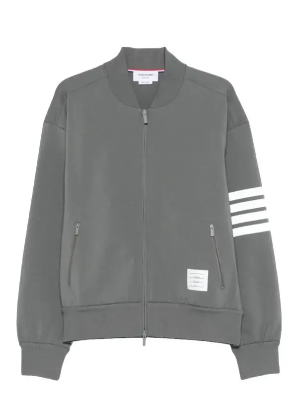 Thom Browne Four-stripe Zip-up Bomber Jacket - Gray
