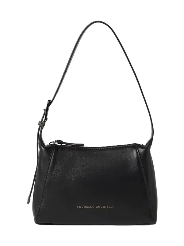 Brunello Cucinelli Leather Shoulder Bag - Black