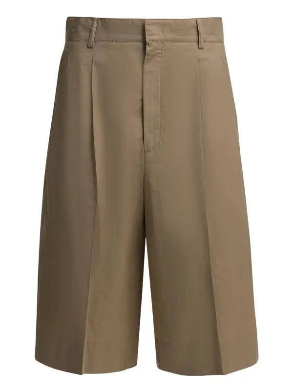 Soeur Knee-length Pleated Wide-leg Shorts - Brown