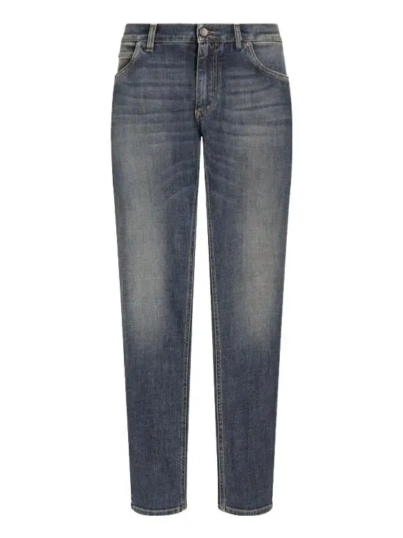 Dolce & Gabbana Logo Plaque Jeans - Blue
