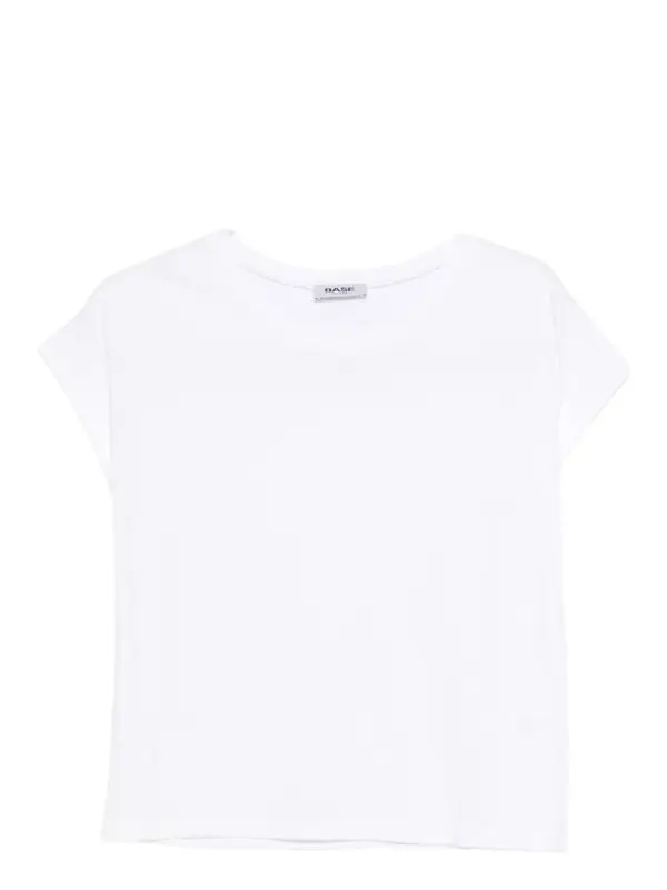 BASERANGE Crew Neck T-shirt With Ribbed Details - White