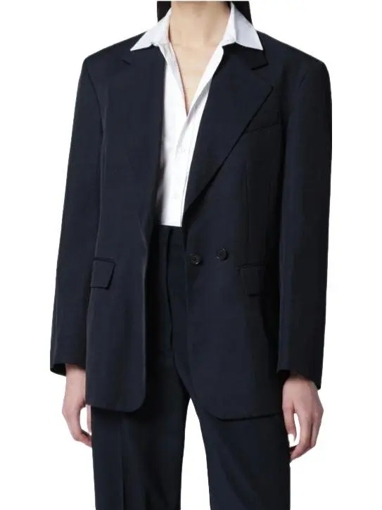 P.a.r.o.s.h Linen-blend Single-breasted Blazer - Blue