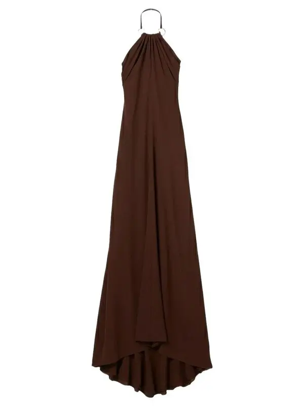 Gucci Silk Crêpe Long Dress - Dark Brown