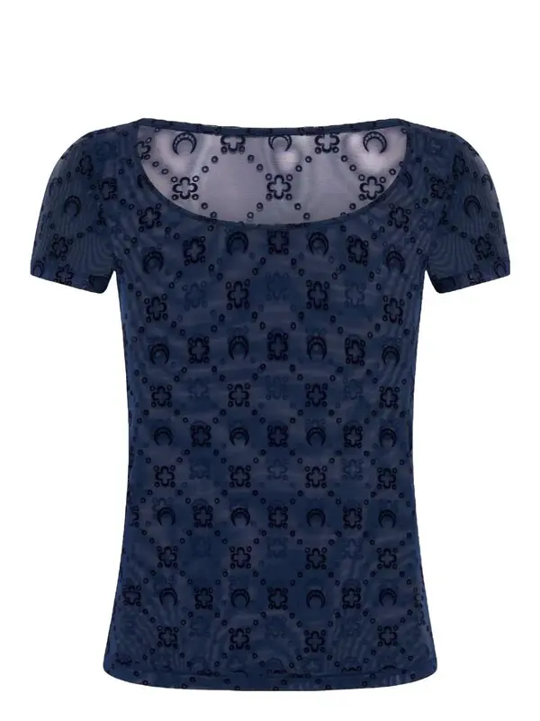 MARINE SERRE Printed Mesh Top - Blue
