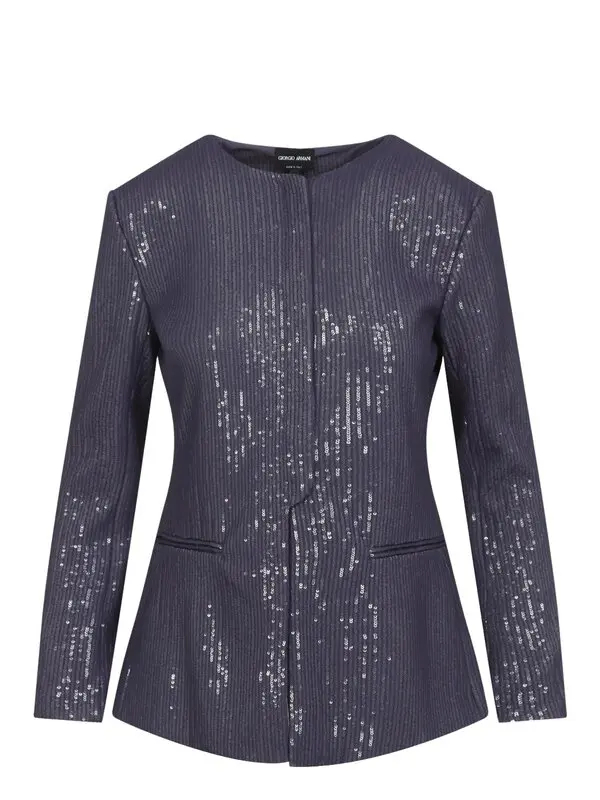 Giorgio Armani Embellished Long-sleeve Jacket - Black