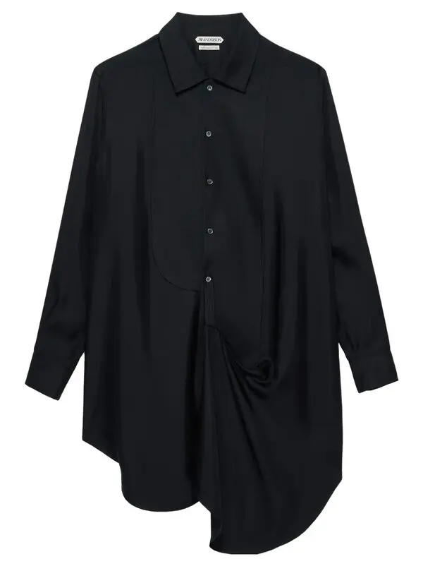 J.W.ANDERSON Tuxedo Drape Silk Dress - Black
