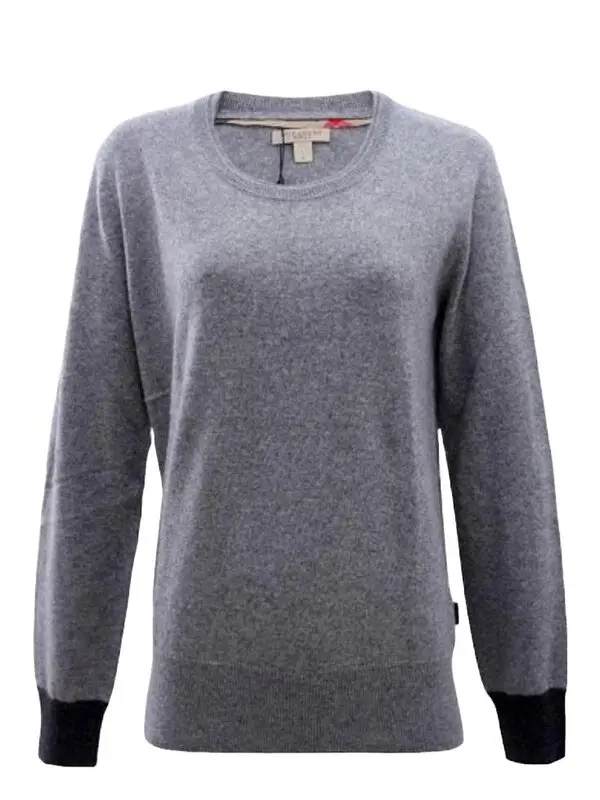 Burberry Round Neck Cashmere Sweater - Gray
