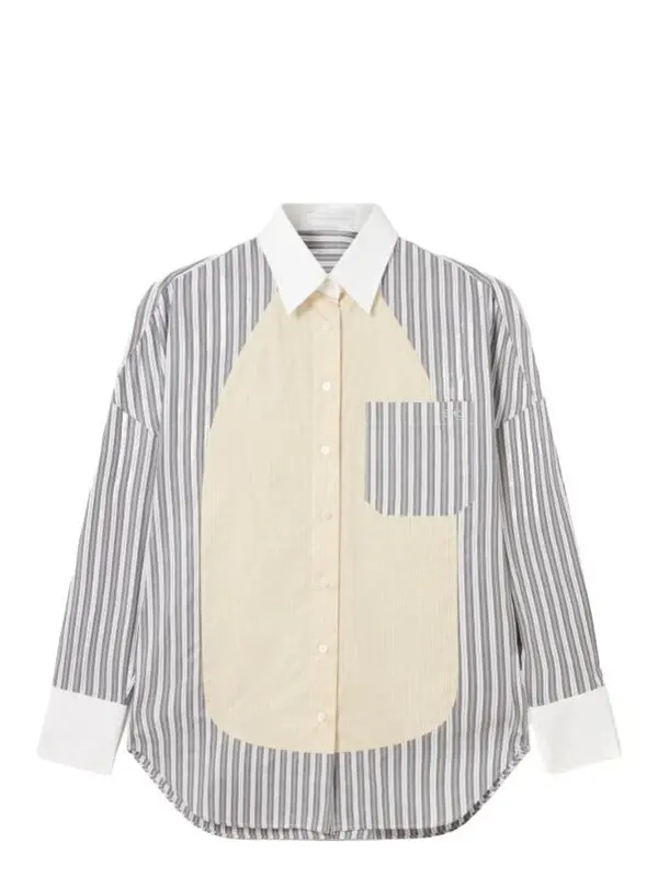 Stella McCartney Oversized Mixed Striped Shirt - Gray/white