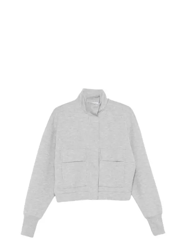 Patrizia Pepe High Neck Zip-up Sweatshirt - Grey