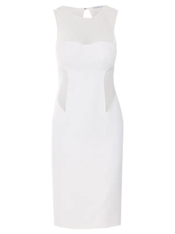 Patrizia Pepe Sheer Panel Bustier Dress - White