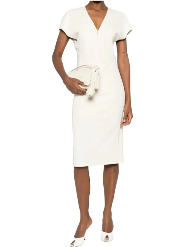 Patrizia Pepe V-neck Short-sleeve Dress - White