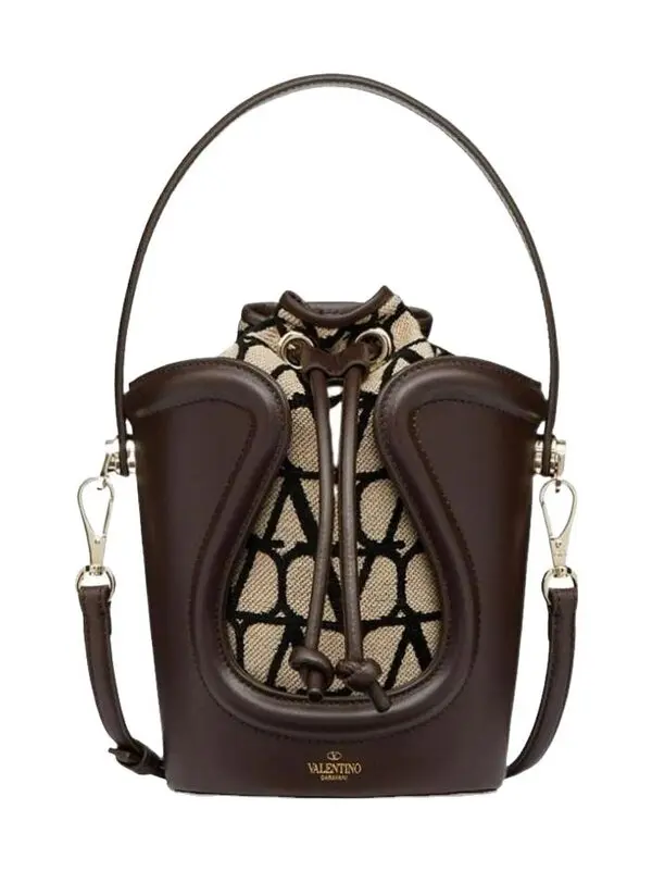 Valentino Garavani Le Cinquième Toile Iconographe Bucket Bag - Black