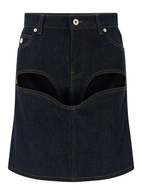 JEAN PAUL GAULTIER Denim Cutout Mini Skirt - Blue
