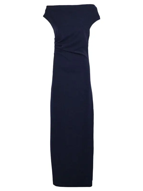 P.a.r.o.s.h Off Shoulder Maxi Dress With Draped Detail - Black