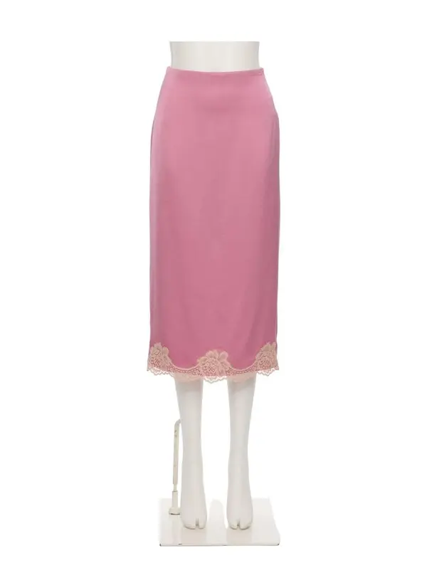 Valentino Garavani Lace Trim Midi Skirt - Pink