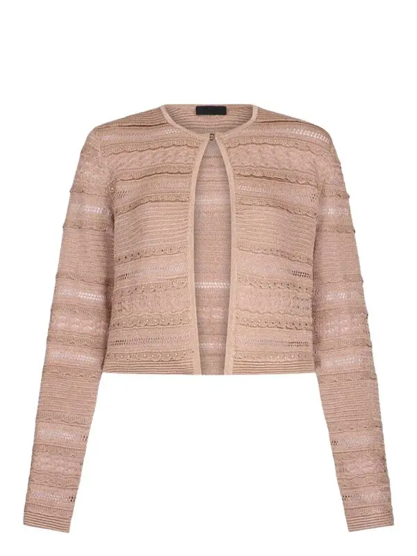 Liu Jo Openwork Cropped Cardigan - Nude