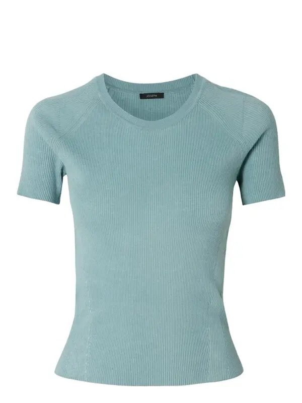 JOSEPH Belarb Ribbed T-shirt - Light Blue