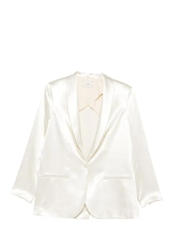 ALYSI Single-breasted Shawl Collar Jacket - White