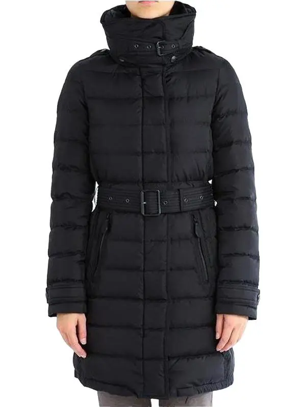 Burberry Quilted Belted Long Sleeve Jacket - Black