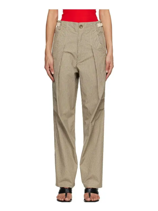 Isabel Marant Étoile Striped Pleated Trousers - Nude