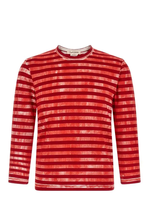 Comme Des Garçons Striped Long Sleeve T-shirt - Red