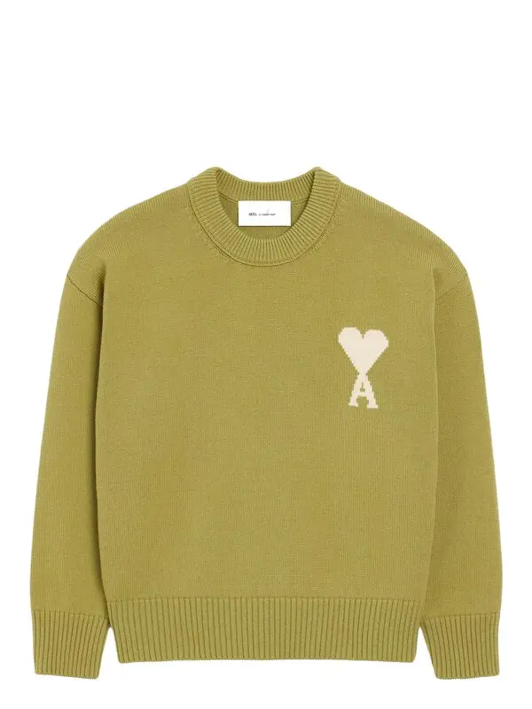 Ami De Coeur Crewneck Jumper - Apply Brown/off-white