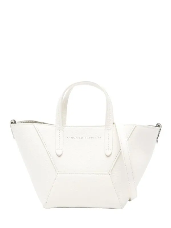Brunello Cucinelli Duo Mini Top Handle Bag - White