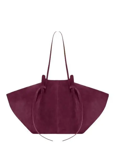 Yuzefi Large Mochi Knotted Suede Shoulder Bag - Wine Red