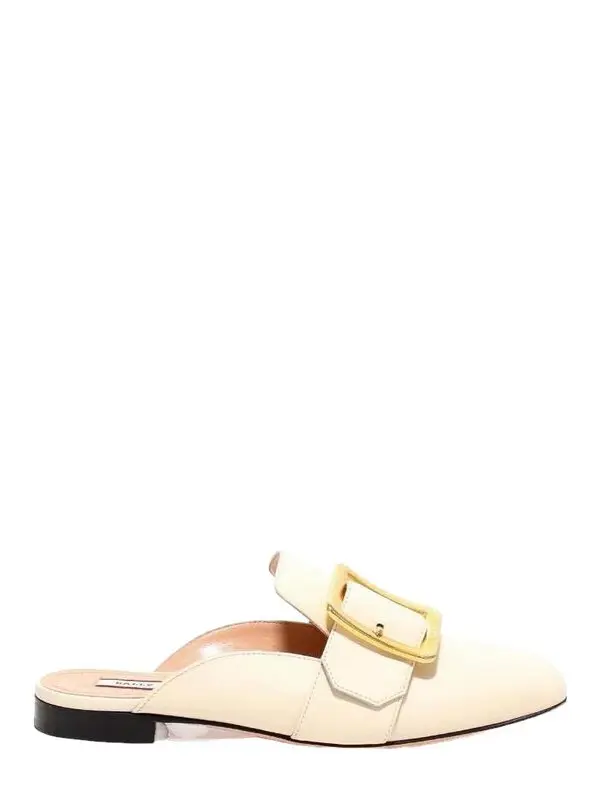 Bally Janesse Mules With Gold Buckle Detailing - Nude