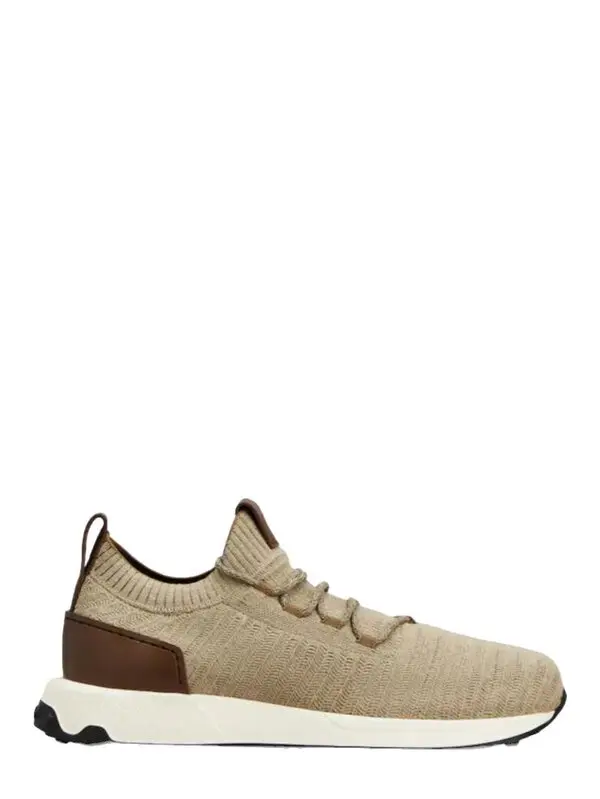 TOD'S Sock Knit Slip-on Sneakers With Round Toe And Lace-up Detailing - Nude