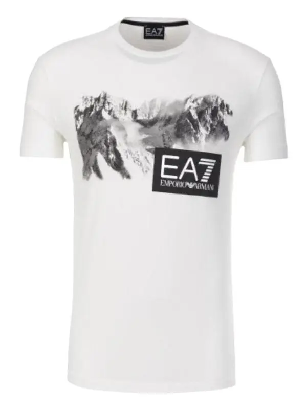 EA7 Logo Details T-shirt - White