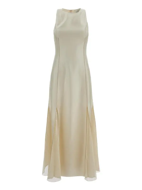 Loulou De Saison Irka Mesh Panel A-line Dress - Ivory